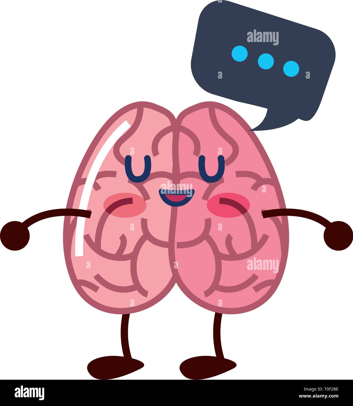 brain cartoon speech bubble creativity vector illustration Stock Vector ...