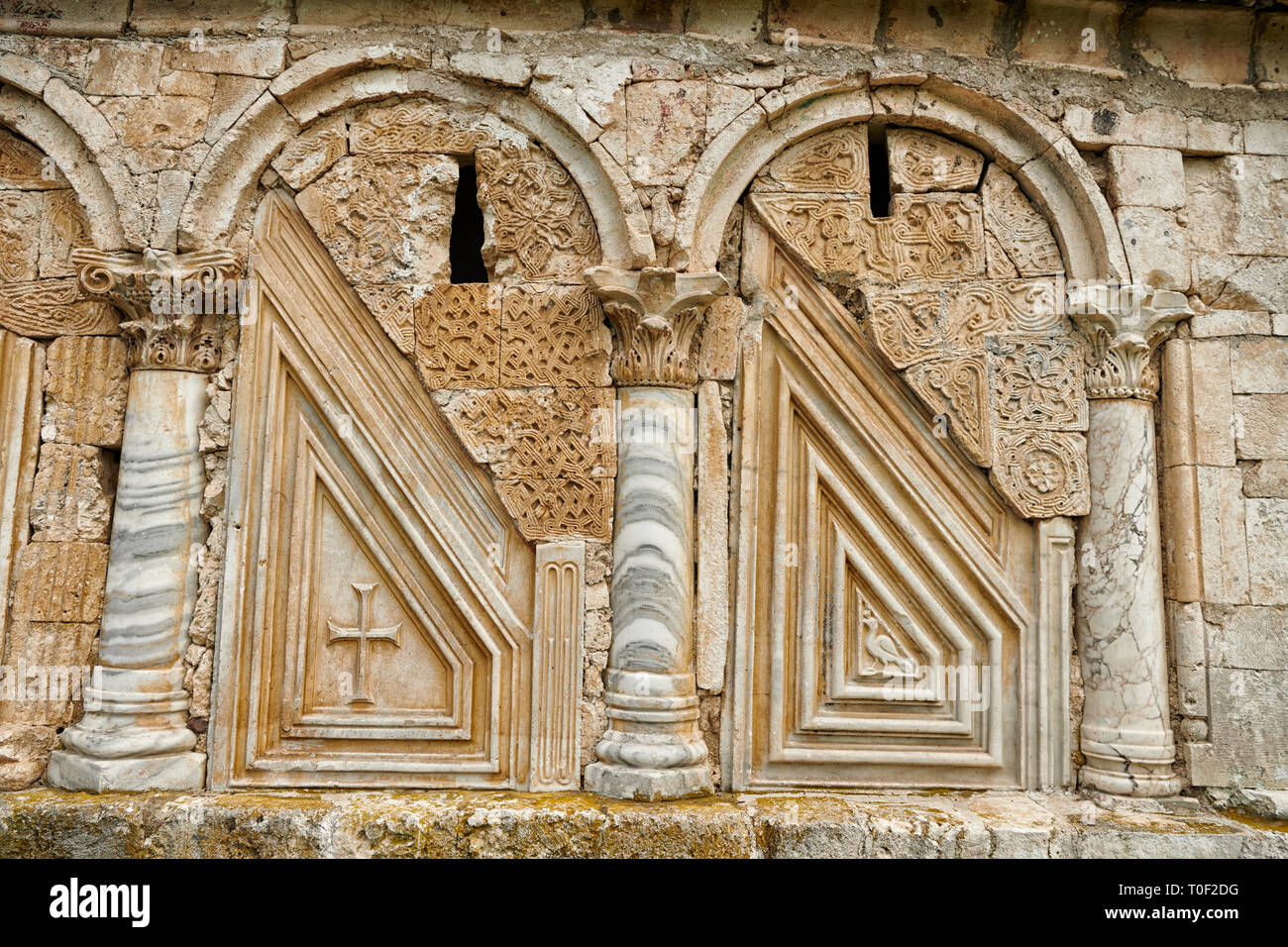 Close up picture & image medieval Georgian architectural stone work of ...