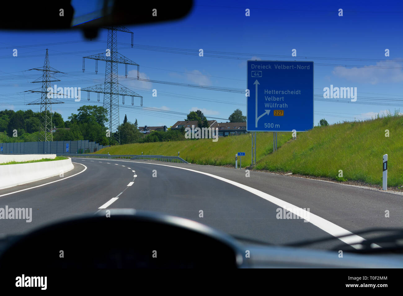 German motorway sign with inscription in German Driving direction to ...