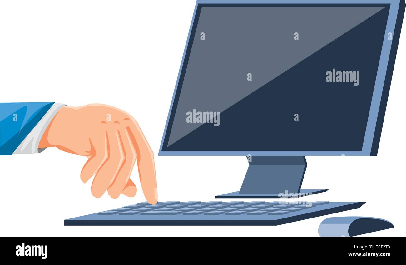 Hand using computer mouse Stock Vector Images - Alamy