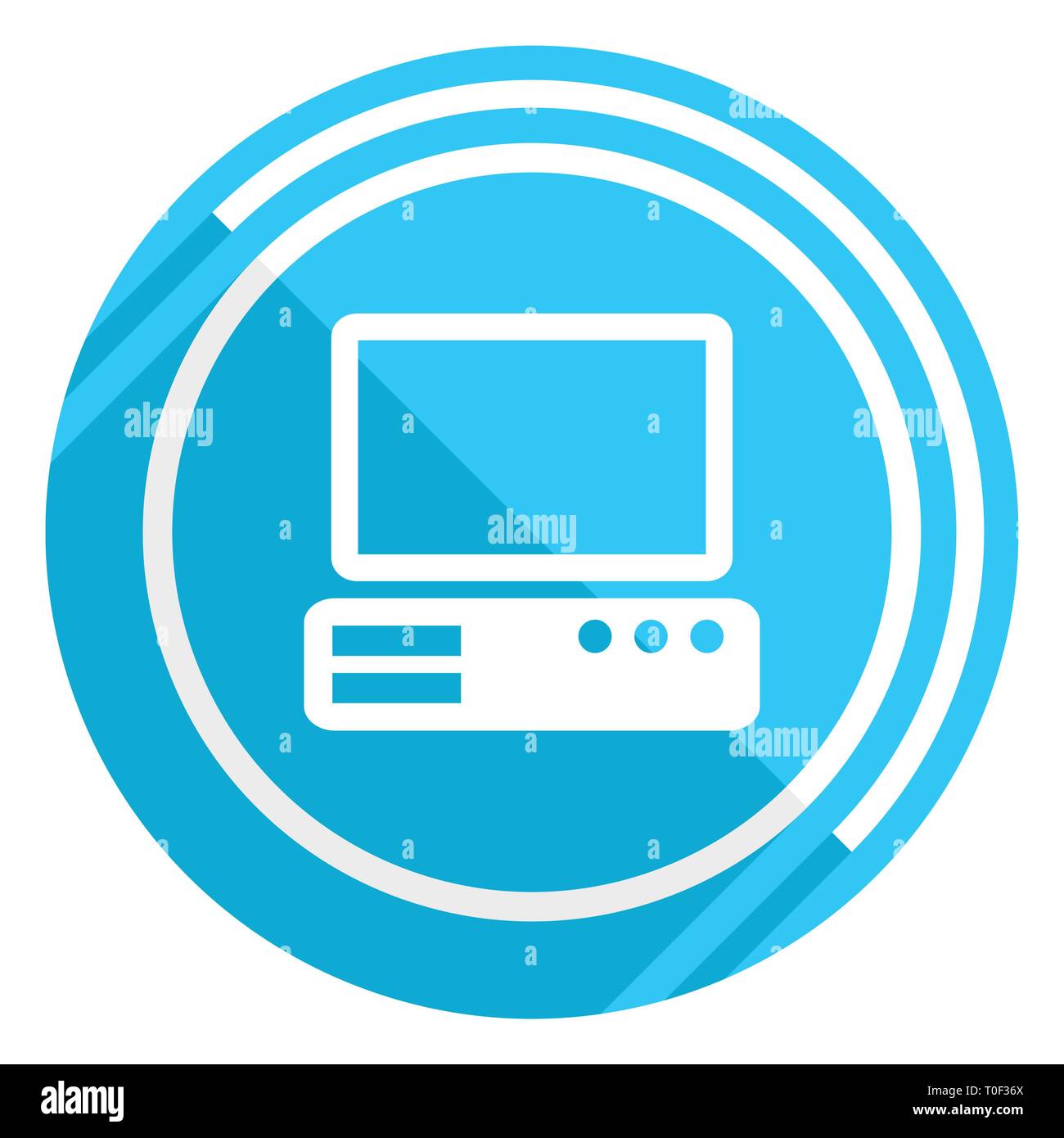 Computer flat design blue web icon, easy to edit vector illustration ...