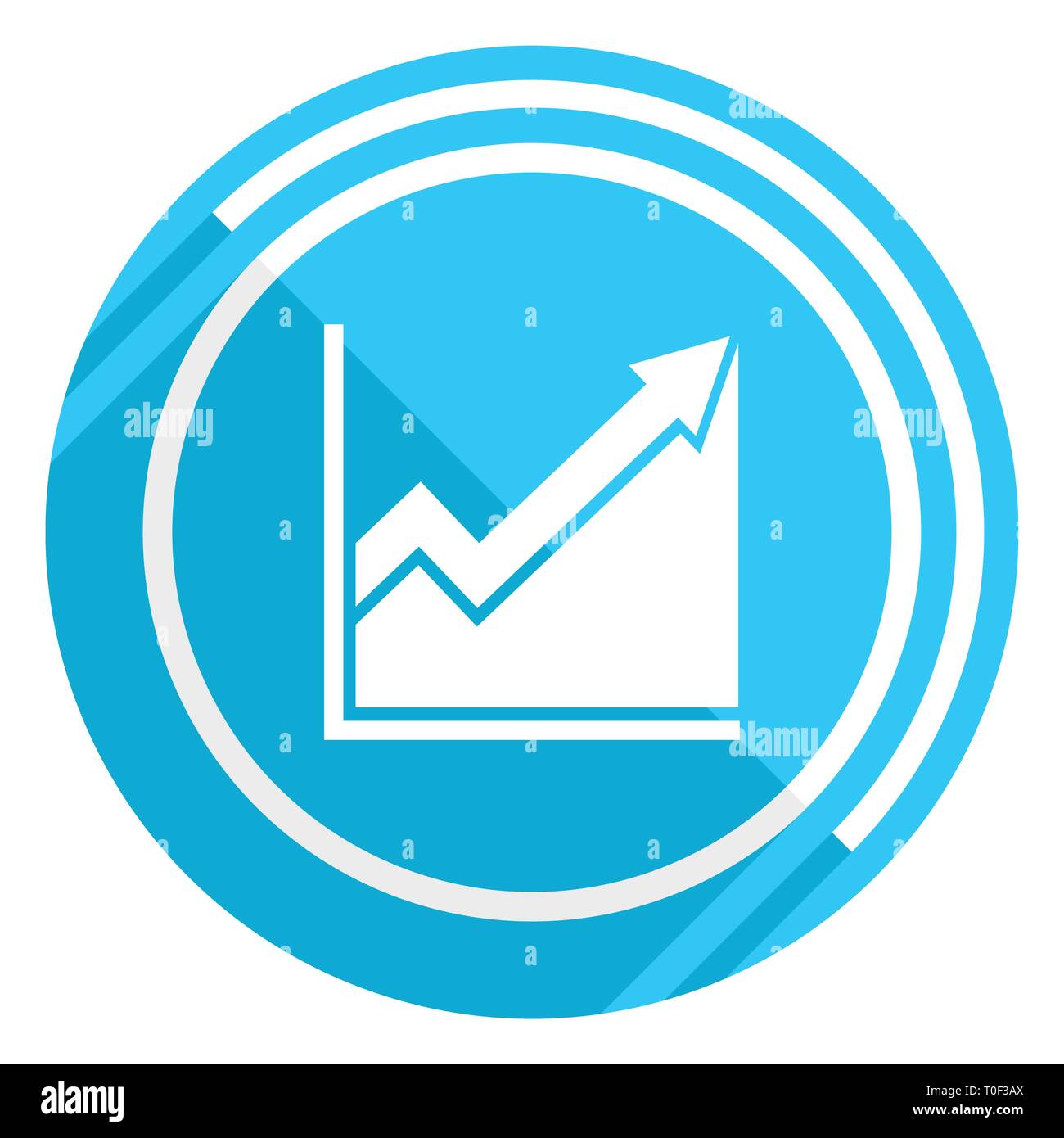 Histogram flat design blue web icon, easy to edit vector illustration ...