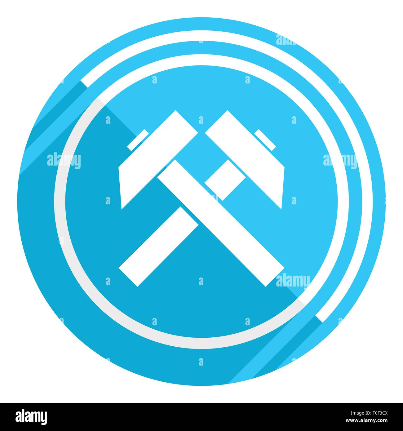 Mining flat design blue web icon, easy to edit vector illustration for ...