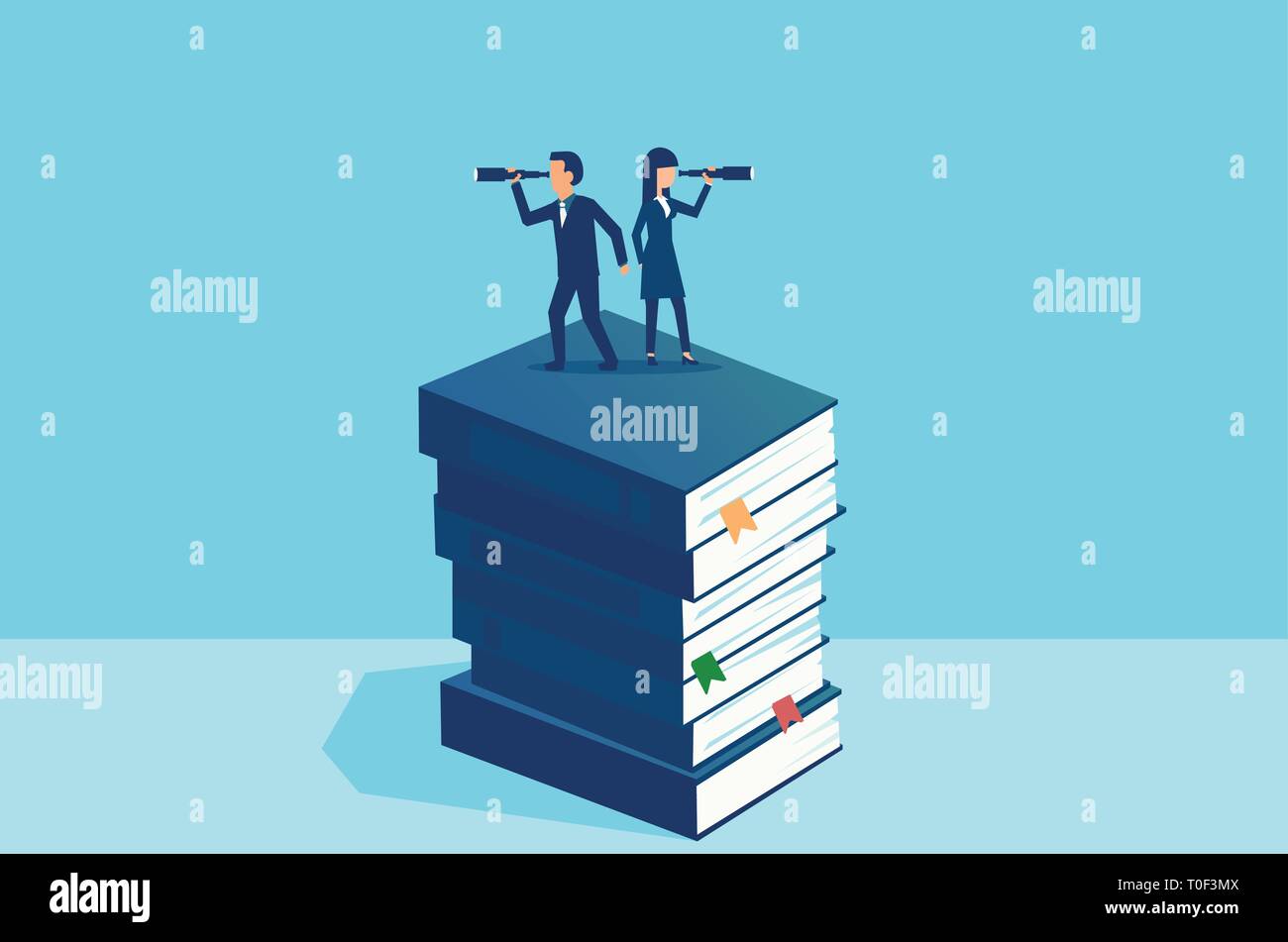 Cartoon illustration businessman planning future hi-res stock ...