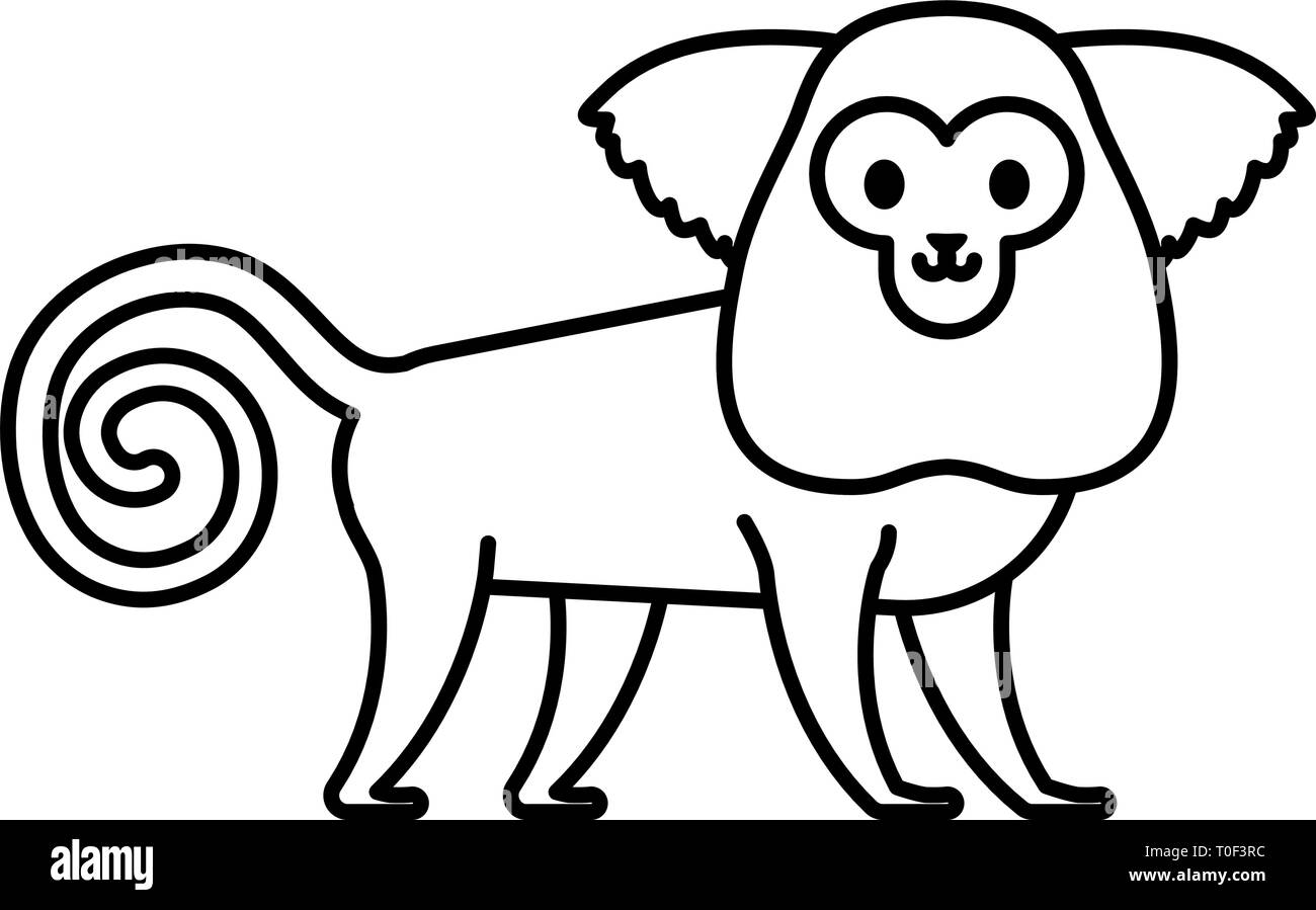 cute exotic monkey character vector illustration design Stock Vector ...