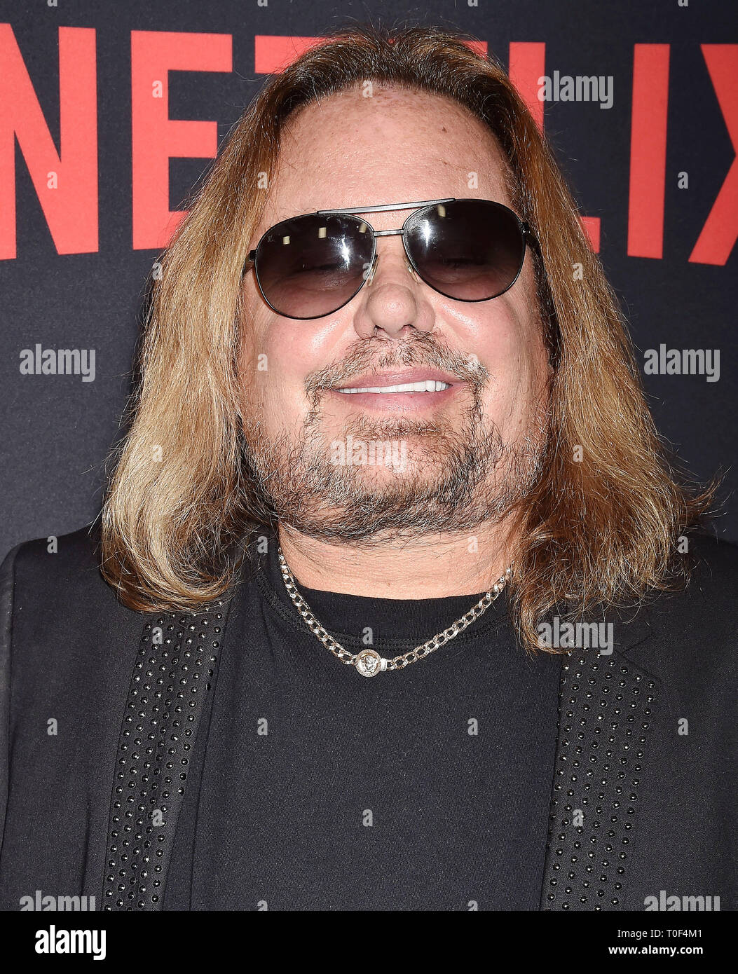 HOLLYWOOD, CA - MARCH 18: Vince Neil arrives at the Premiere Of Netflix ...