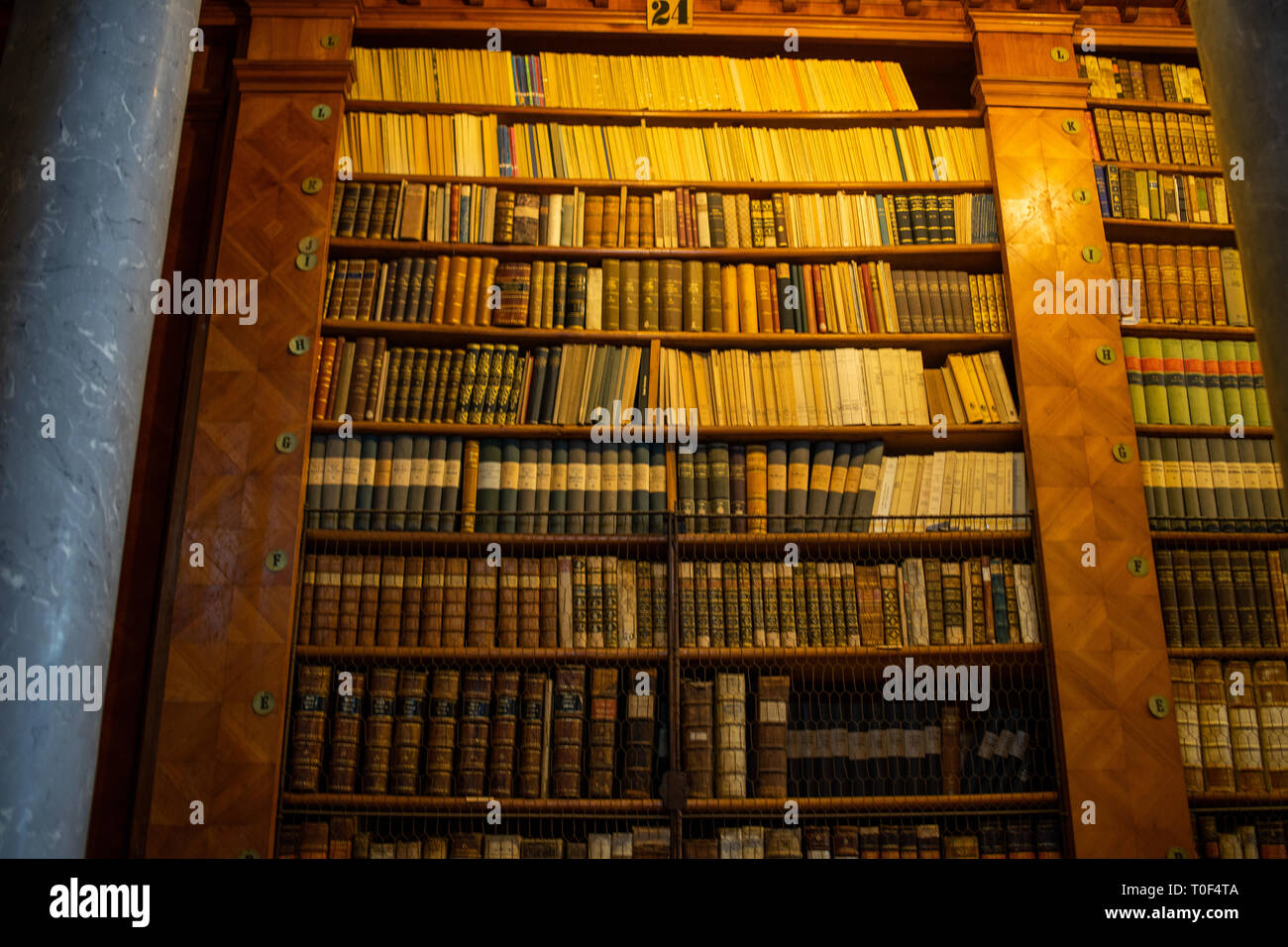 Antique library book collection Stock Photo - Alamy