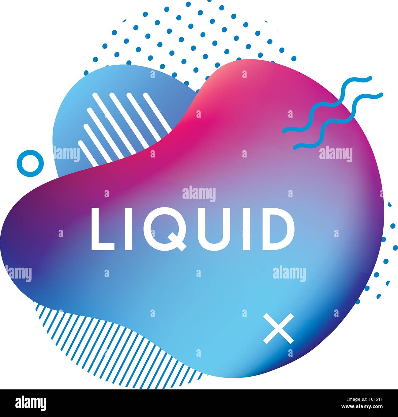 Abstract liquid shape. Fluid design. Gradient waves with geometric ...