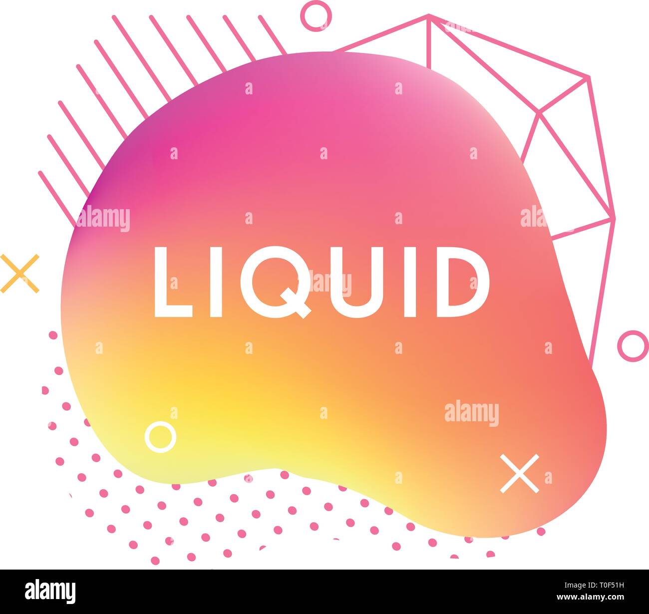 Abstract liquid shape. Fluid design. Gradient waves with geometric ...