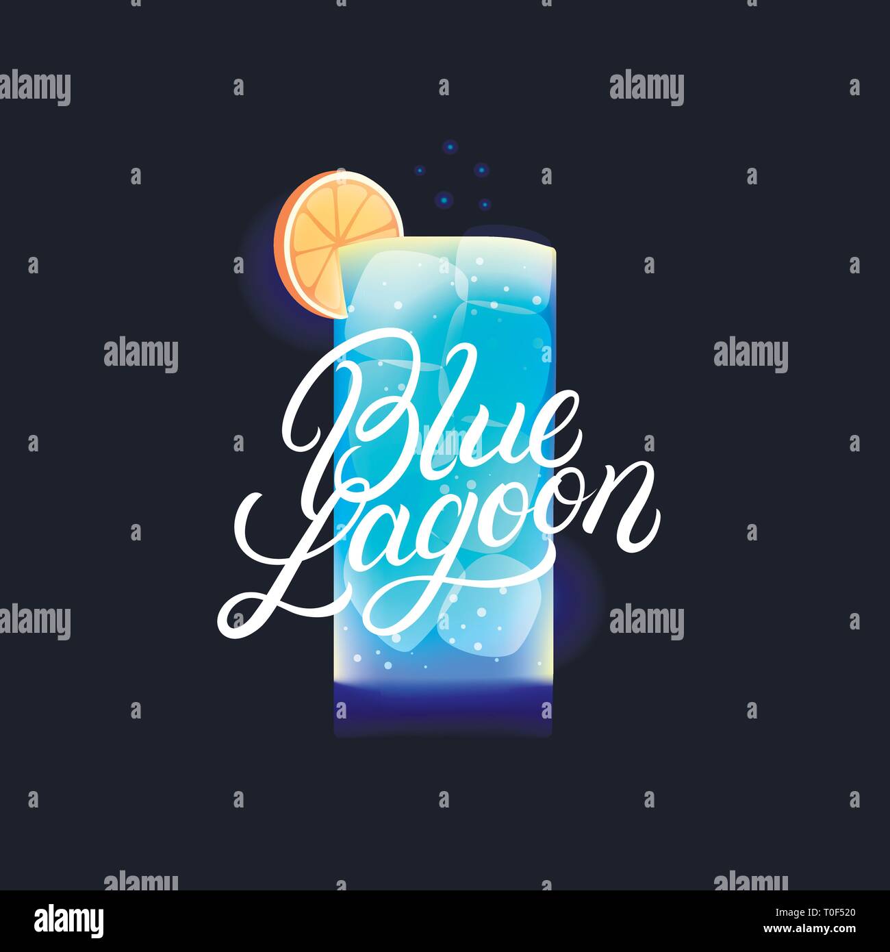 Blue lagoon cocktail Stock Vector Images - Alamy