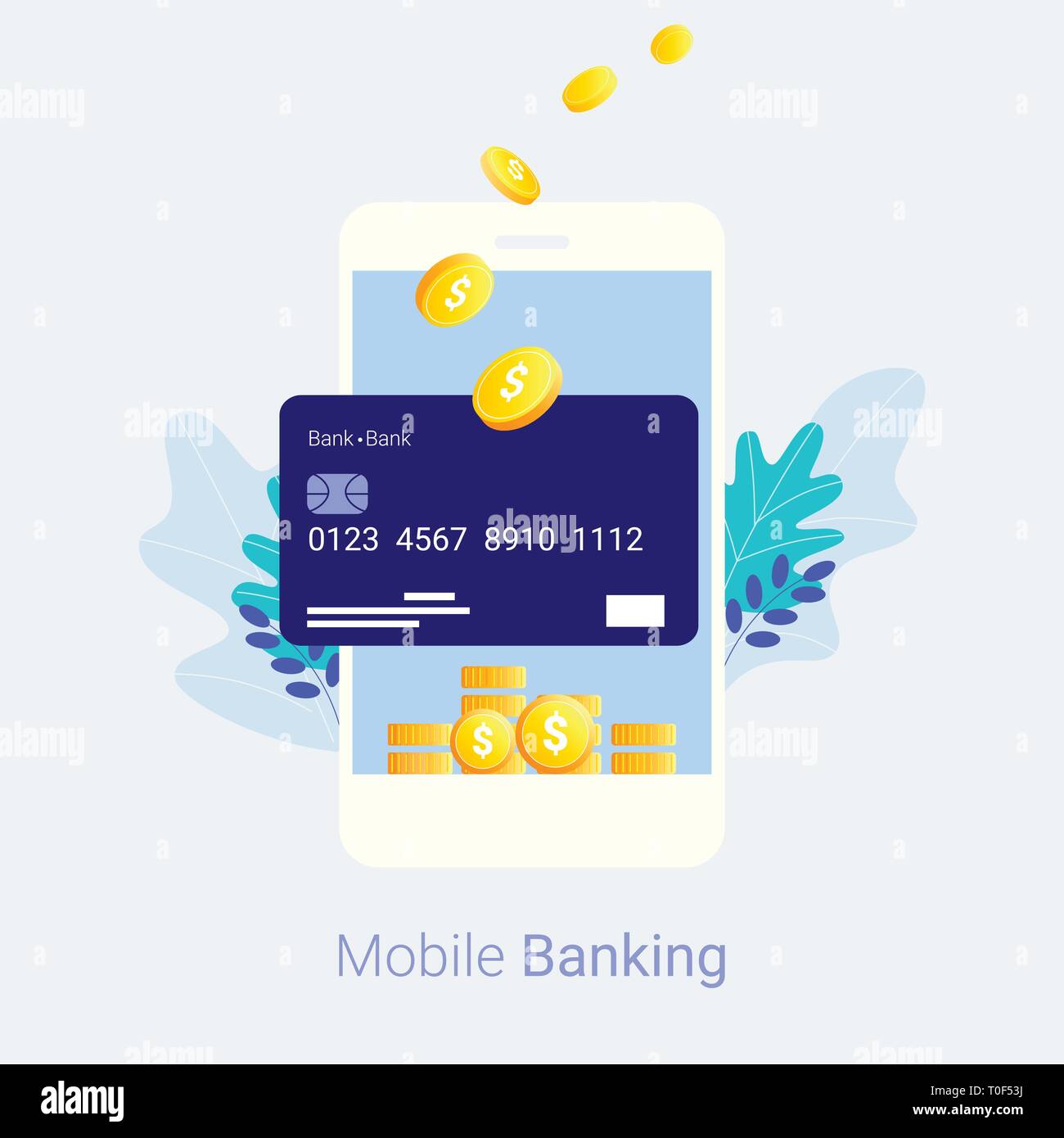 Mobile payment concept. Personal data protection. Smartphone, credit card and money transfer ...