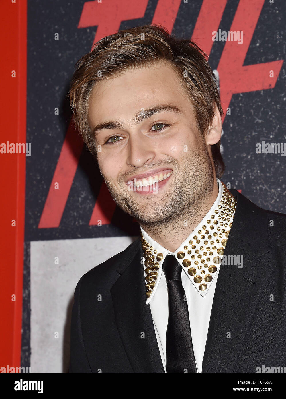 HOLLYWOOD, CA - MARCH 18: Douglas Booth arrives at the Premiere Of Netflix's 'The Dirt' at ...