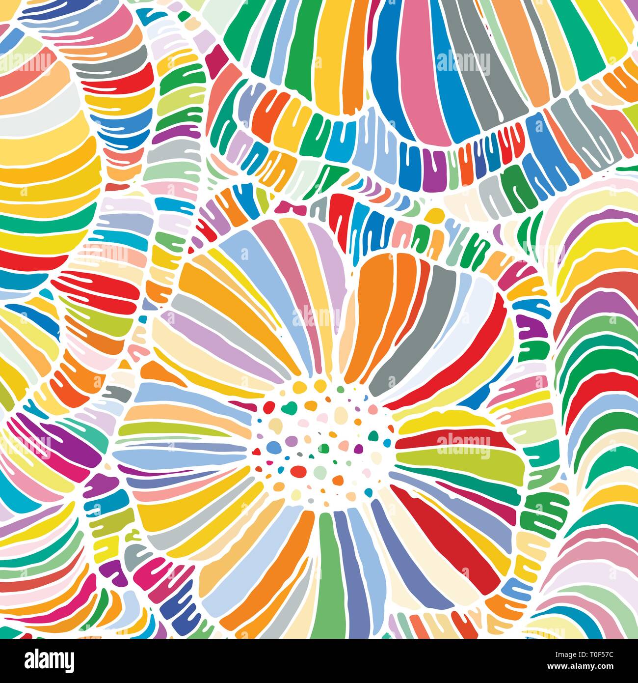 Vector doodle outline abstract ornamental flowers stripe background ...