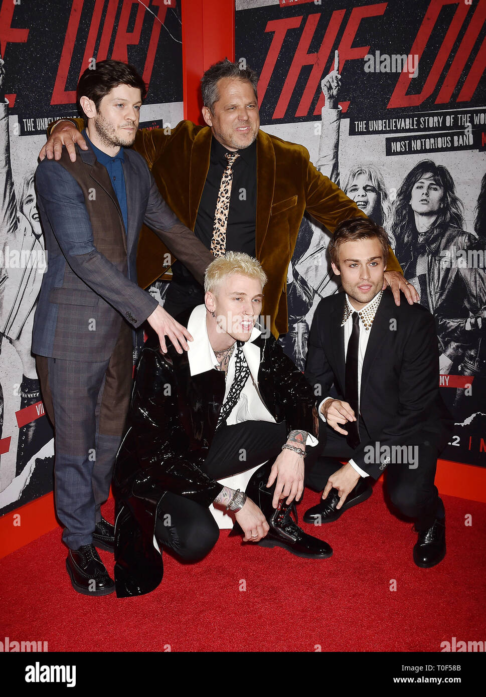 HOLLYWOOD, CA - MARCH 18: (L-R) Iwan Rheon, Jeff Tremaine, Colson Baker ...