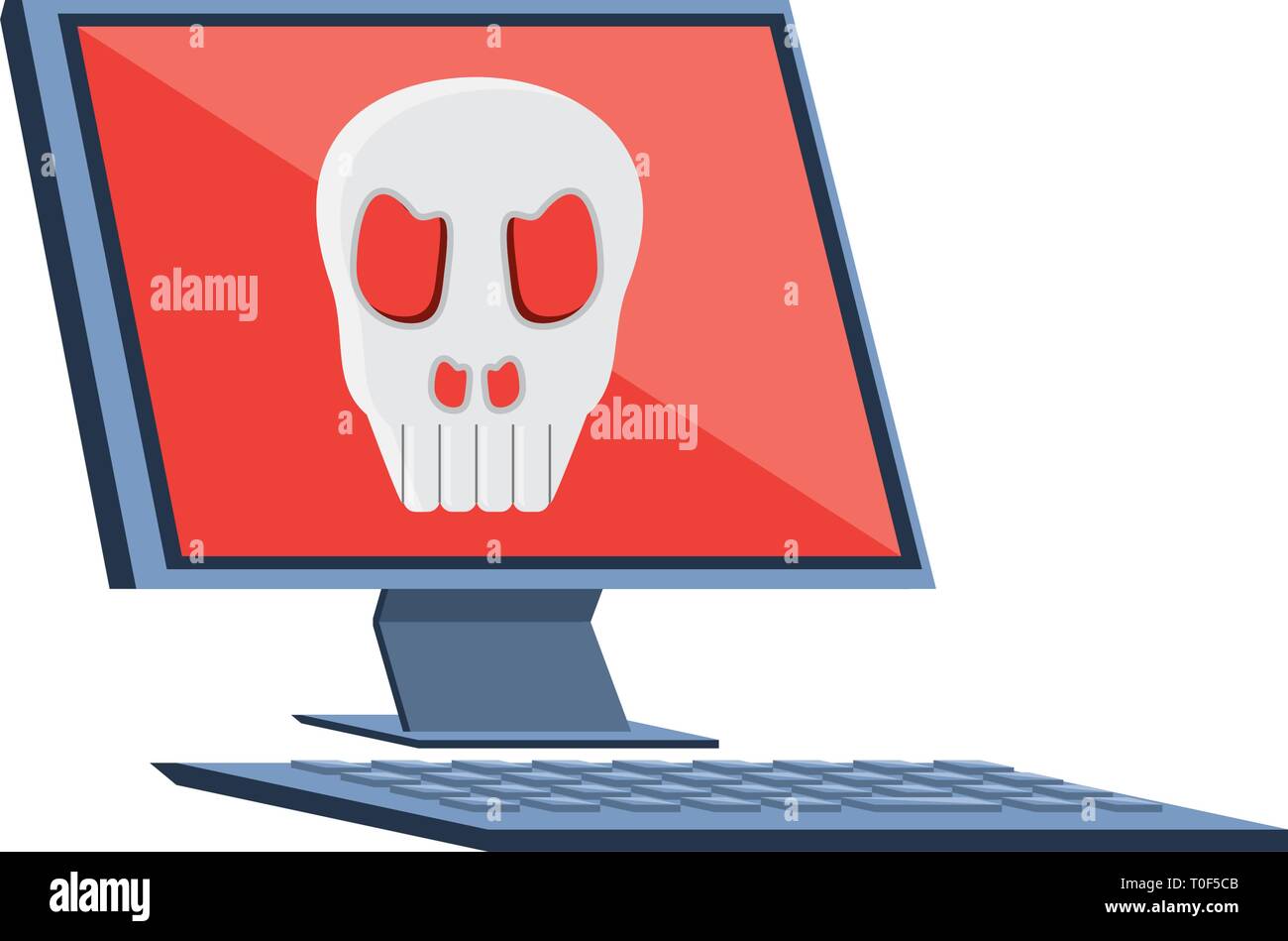 desktop computer with virus attack vector illustration design Stock ...