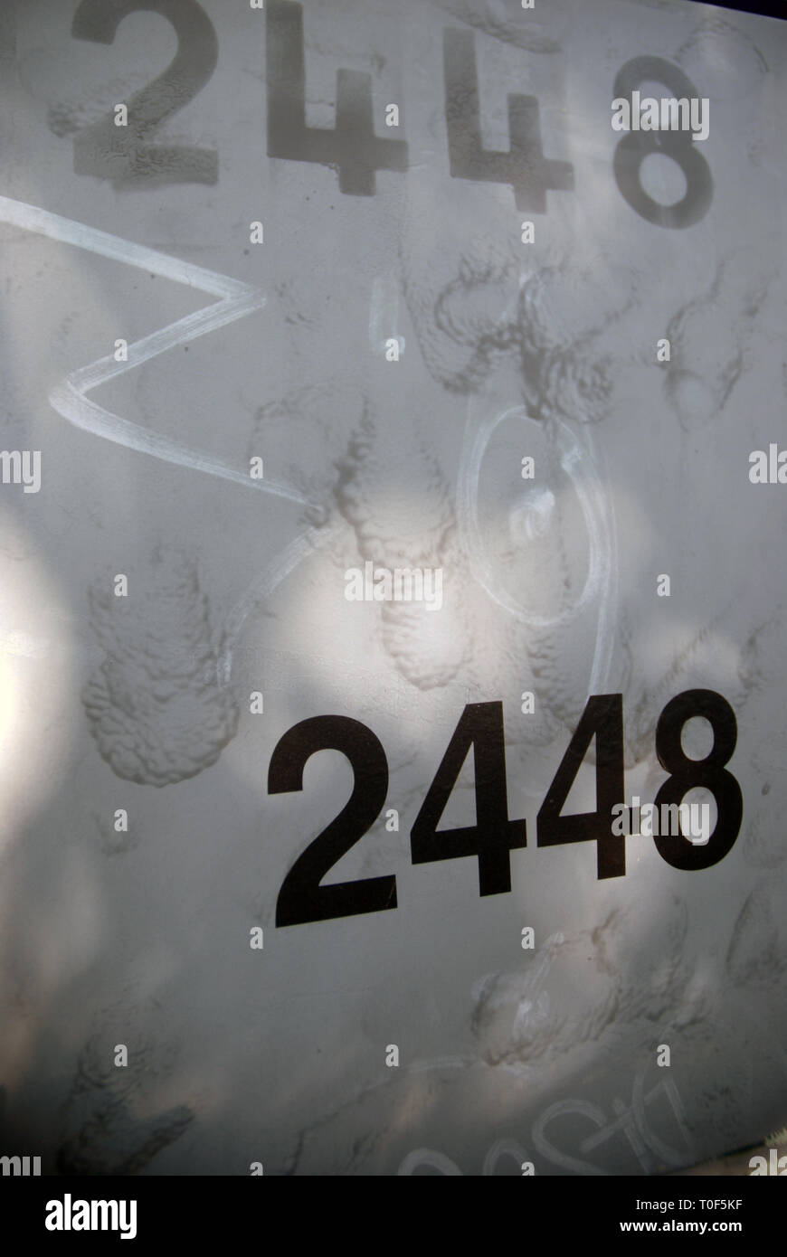 2448 numbers on metal box, Melbourne, Victoria Stock Photo - Alamy