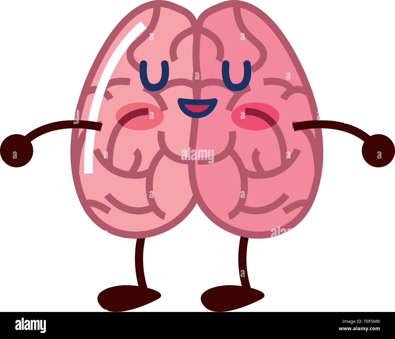 brain cartoon creativity on white background vector illustration Stock ...