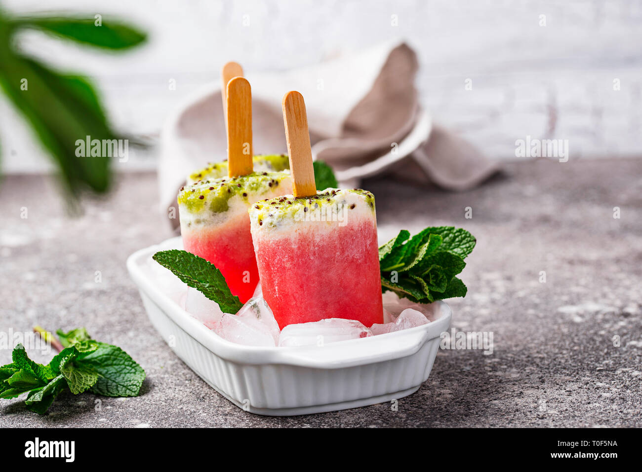 Homemade popsicles in shape of watermelon Stock Photo - Alamy