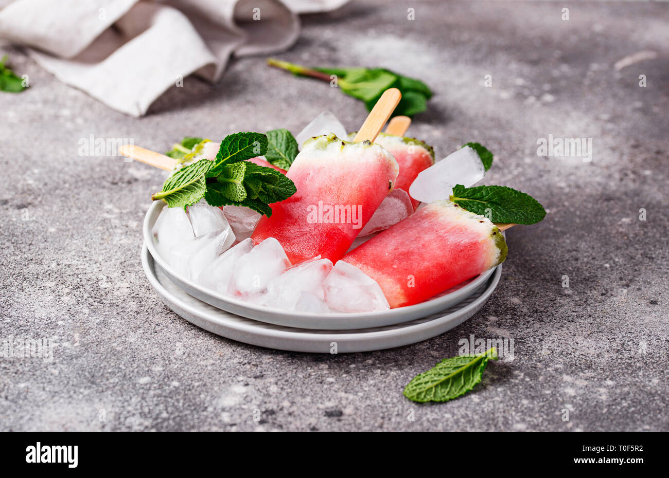 Homemade popsicles in shape of watermelon Stock Photo - Alamy