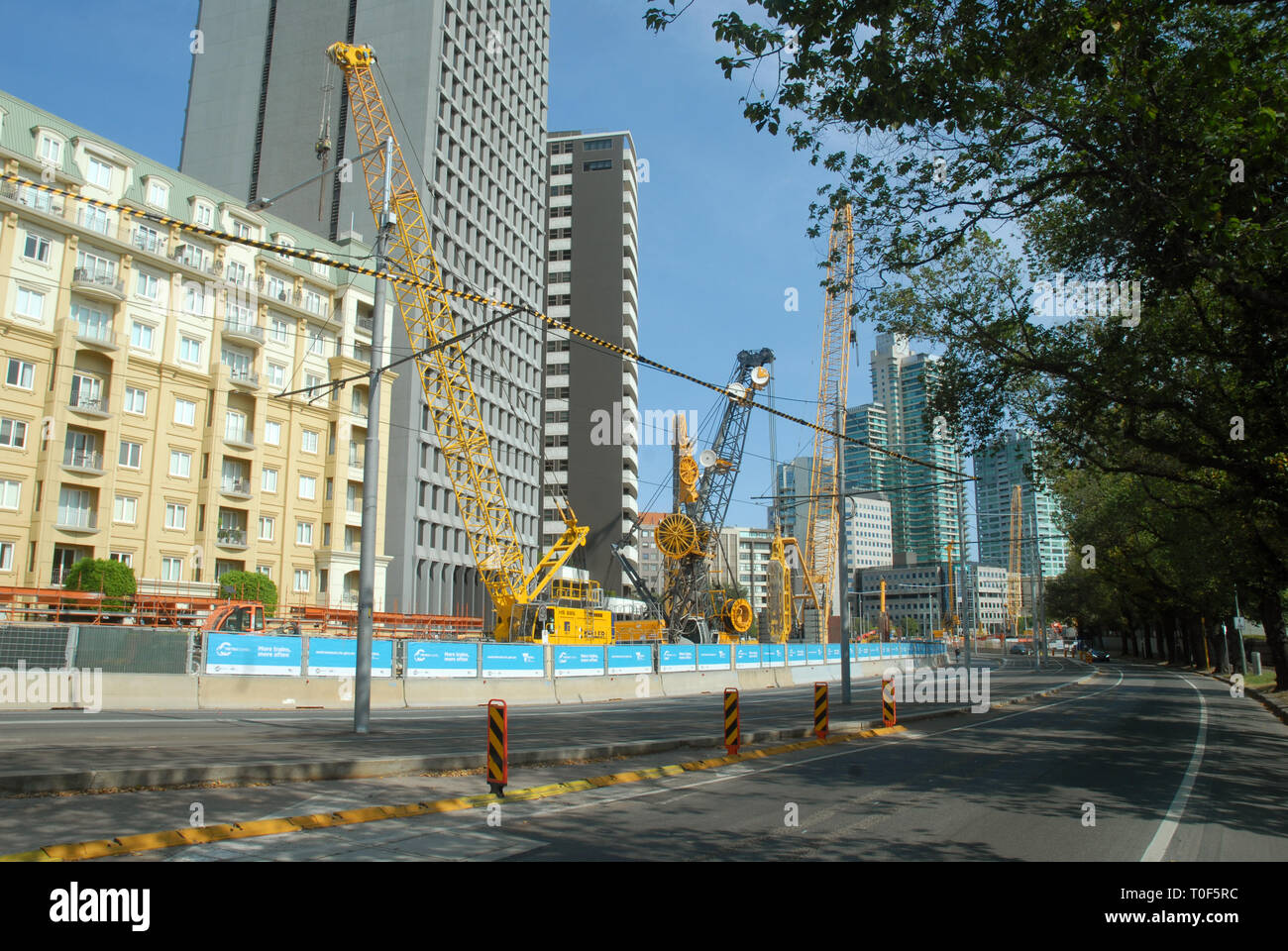 New Metro Tunnel train works, St. Kilda Road, Melbourne, Victoria Stock ...