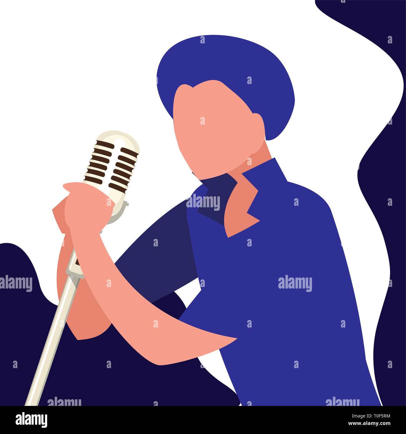 singer with microphone character vector illustration design Stock ...