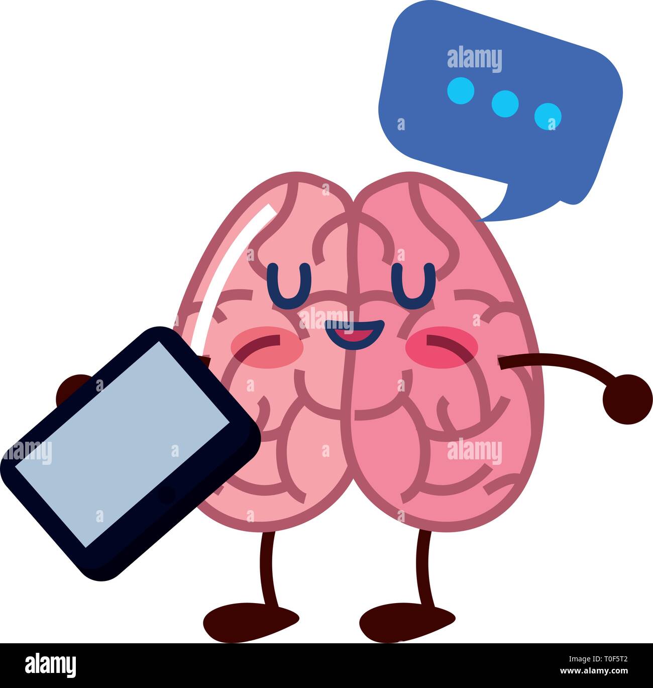 brain cartoon laptop speech bubble creativity vector illustration Stock ...