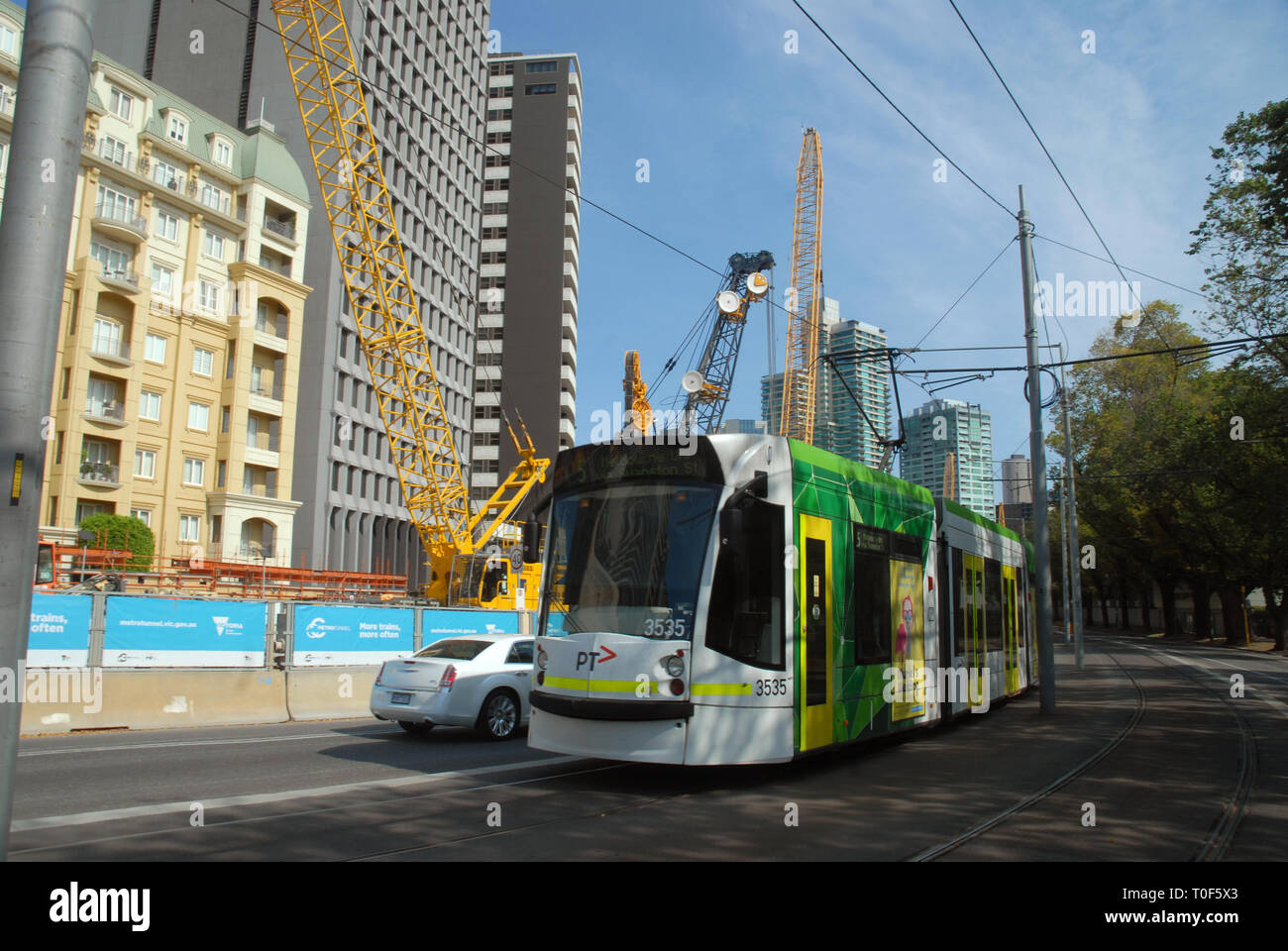 New Metro Tunnel train works, St. Kilda Road, Melbourne, Victoria Stock ...