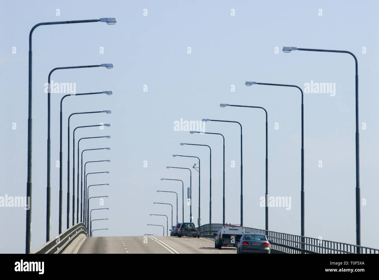 Ölandsbron (Öland Bridge) over Kalmar Strait connecting Kalmar and ...