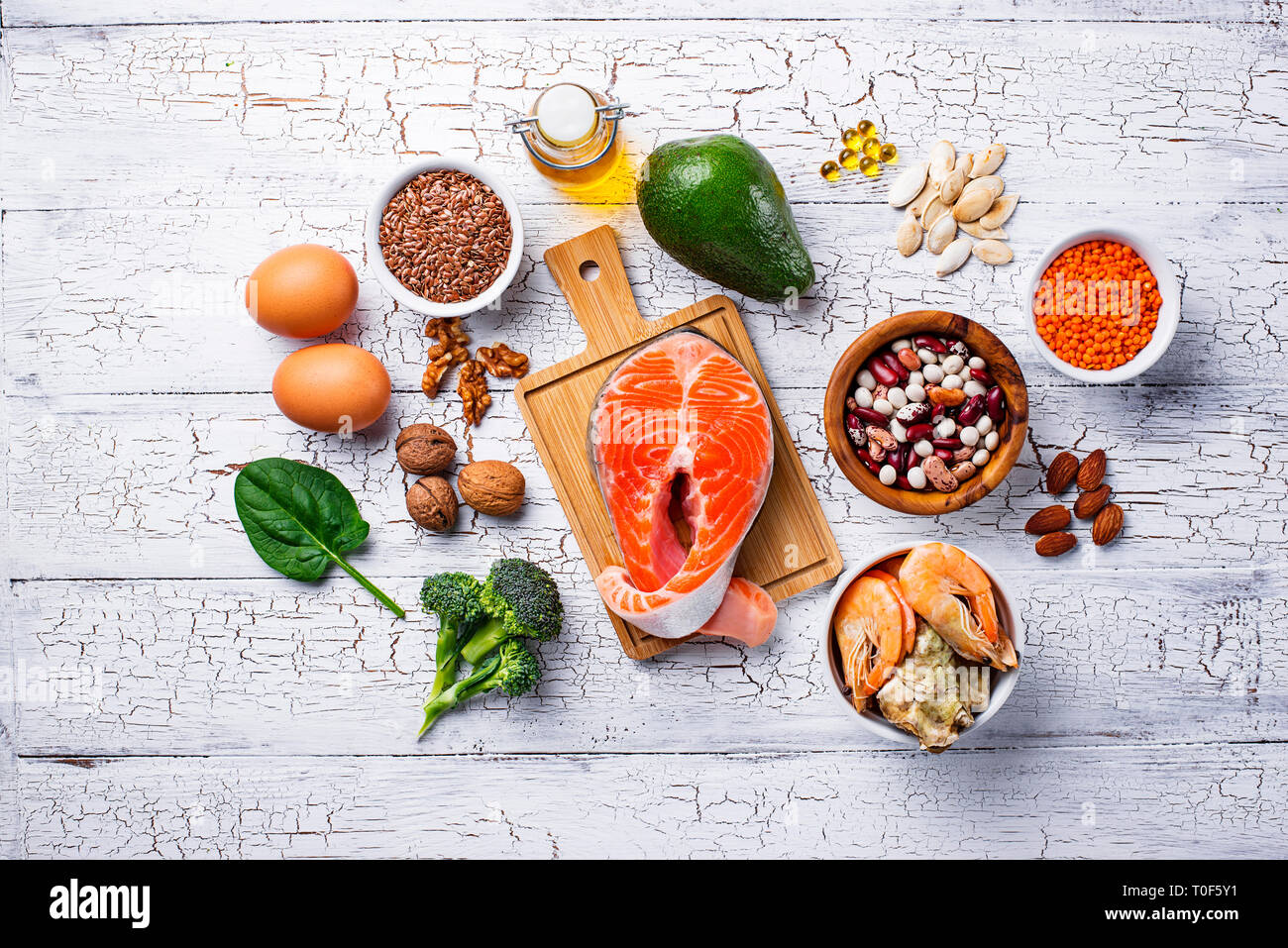 Products sources of Omega-3 acids Stock Photo - Alamy
