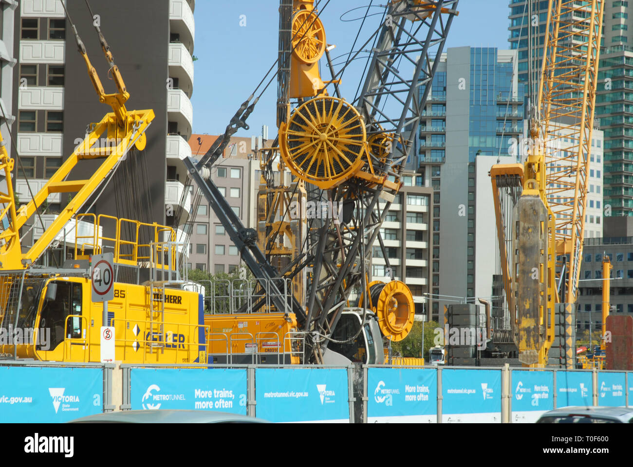 New Metro Tunnel train works, St. Kilda Road, Melbourne, Victoria Stock ...