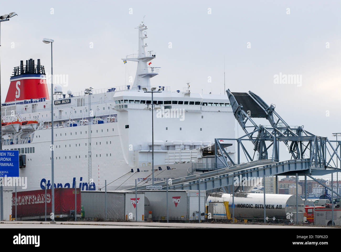 MS Stena Baltica, ro-pax ferry owned by Stena Line, in Karlskrona ...