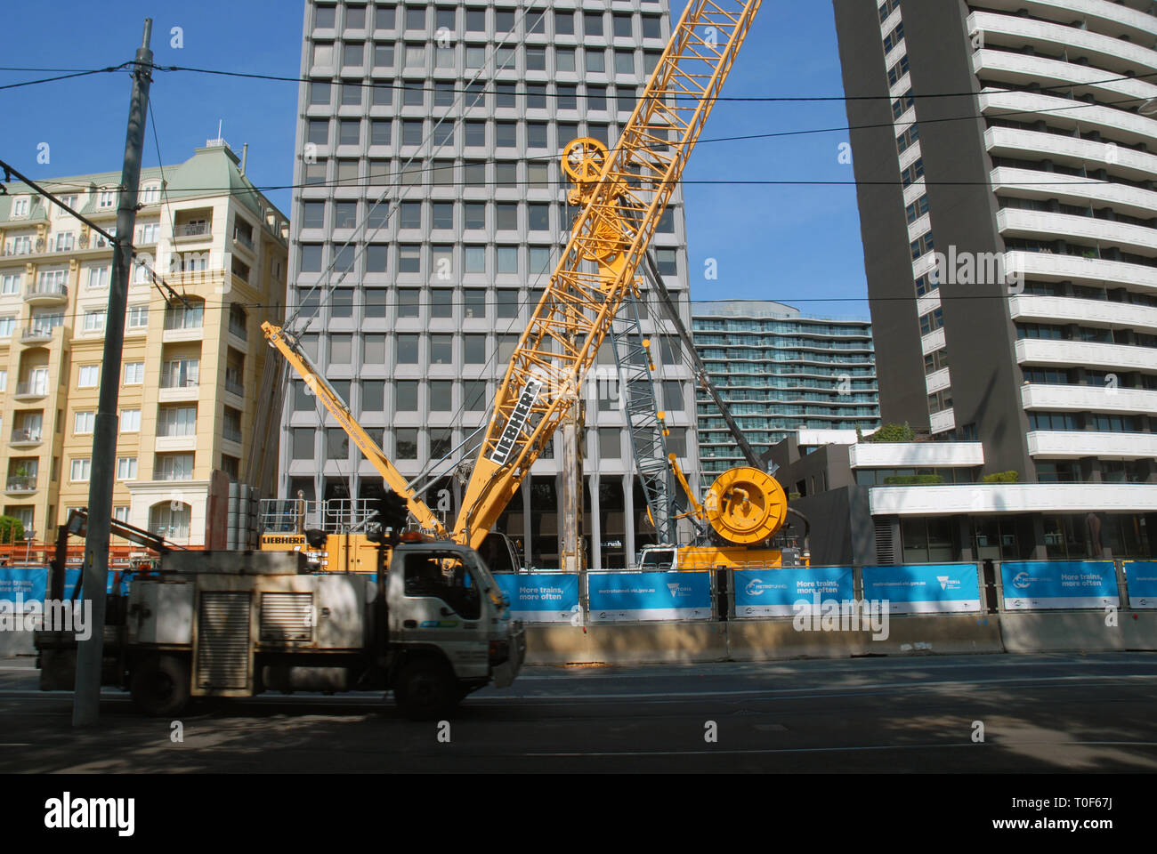 New Metro Tunnel train works, St. Kilda Road, Melbourne, Victoria Stock ...