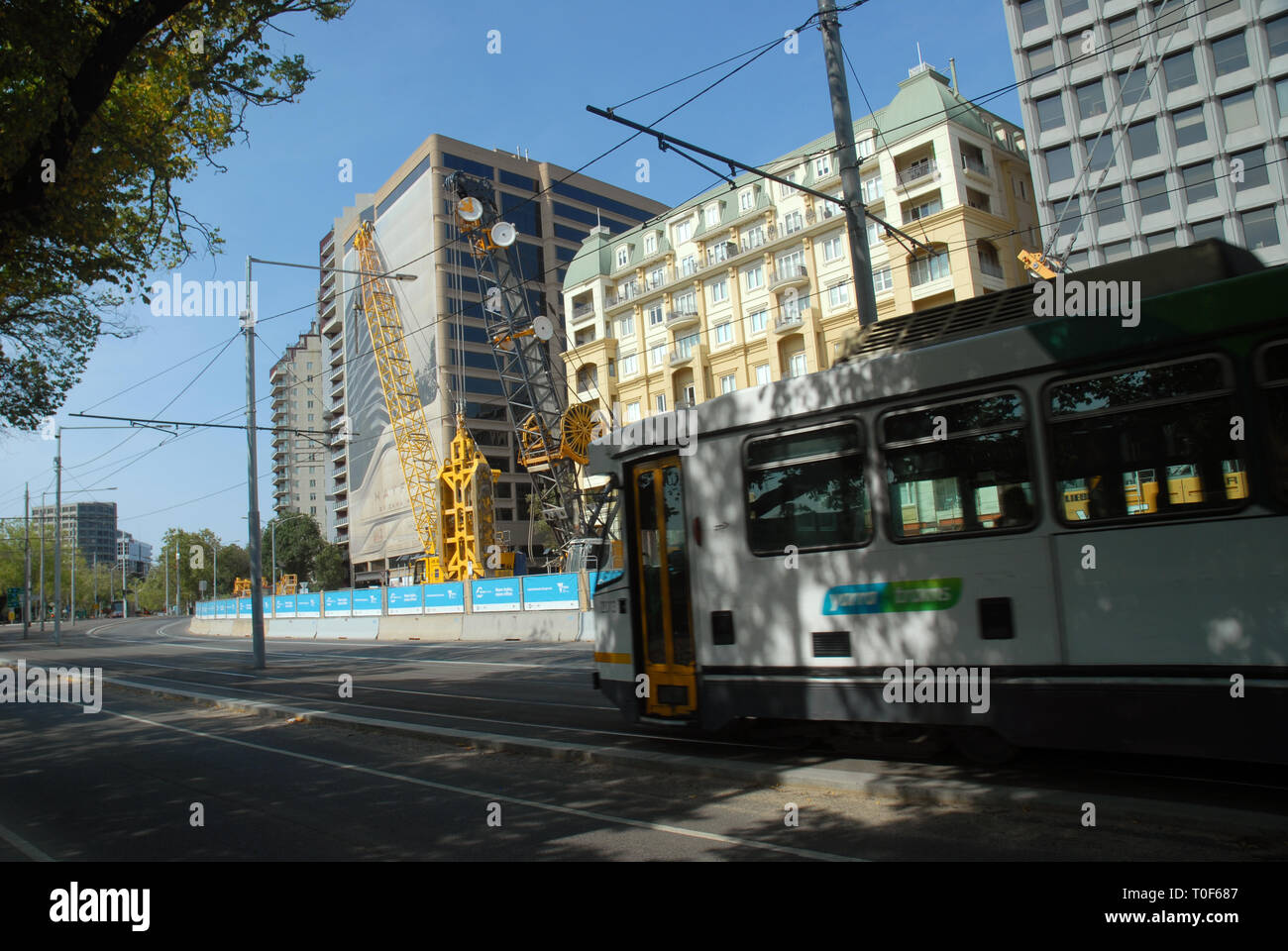 New Metro Tunnel train works, St. Kilda Road, Melbourne, Victoria Stock ...