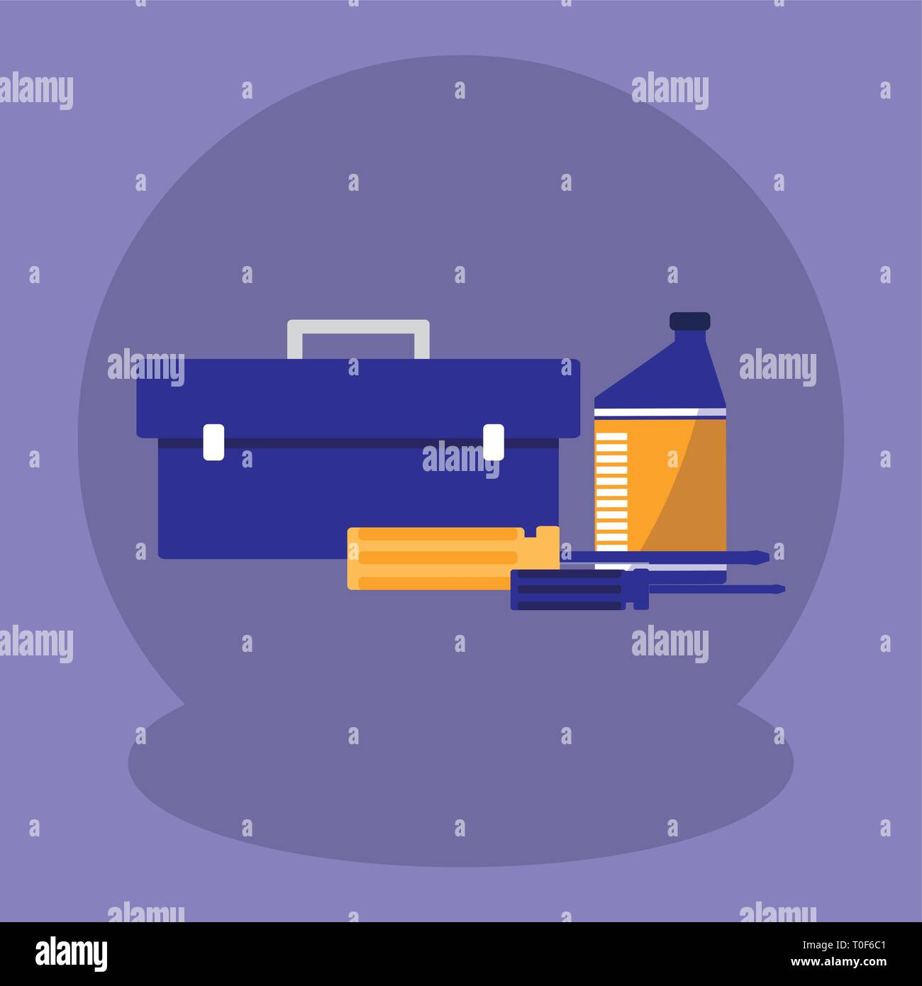 tools box mechanic with screwdrivers vector illustration design Stock ...