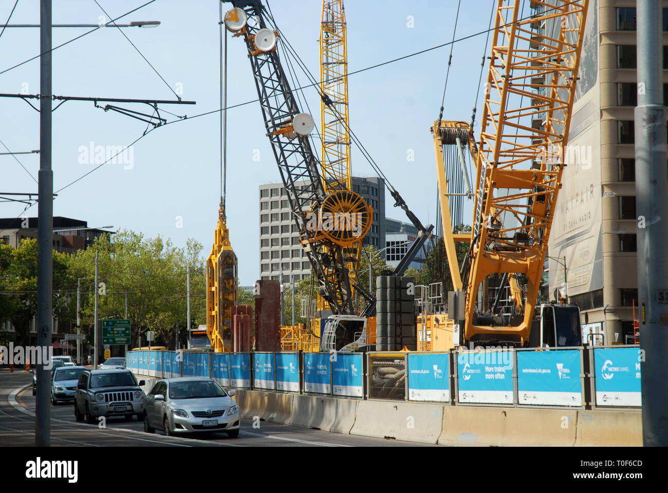 New Metro Tunnel train works, St. Kilda Road, Melbourne, Victoria Stock ...