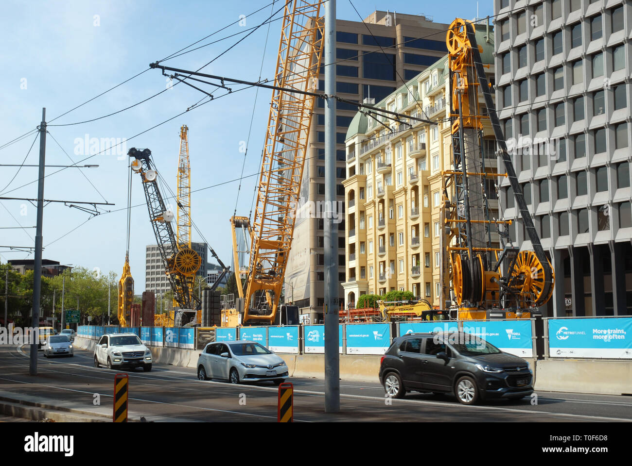 New Metro Tunnel train works, St. Kilda Road, Melbourne, Victoria Stock ...