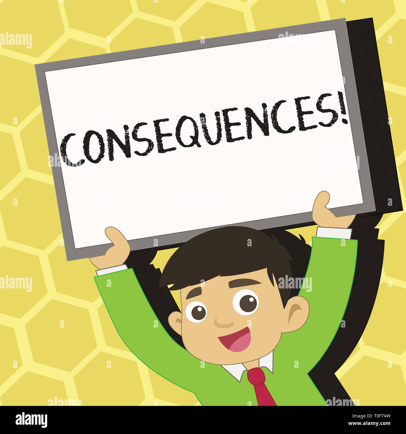 Text sign showing Consequences. Business photo text Result Outcome ...