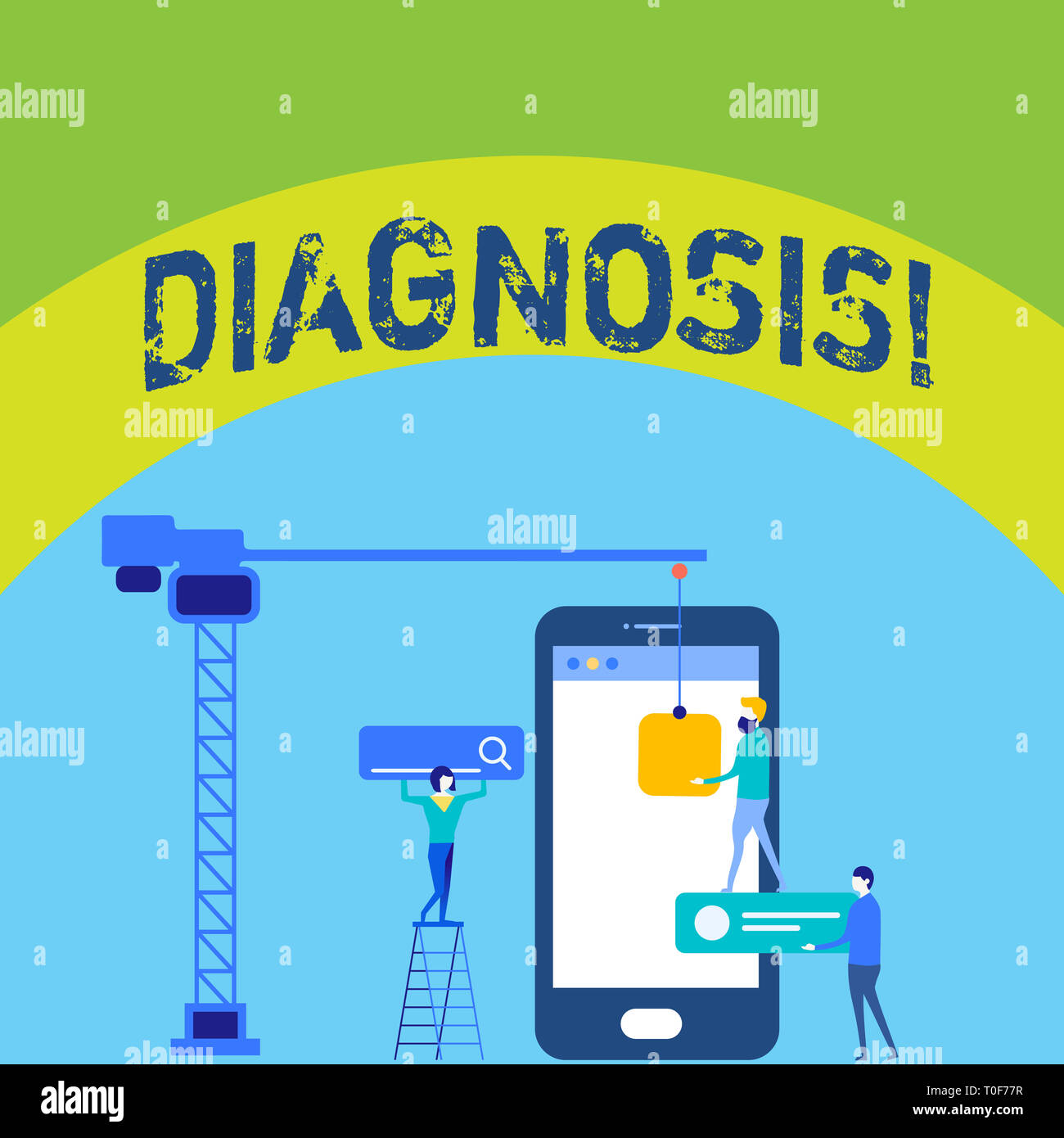 Writing note showing Diagnosis. Business concept for Judgment about ...