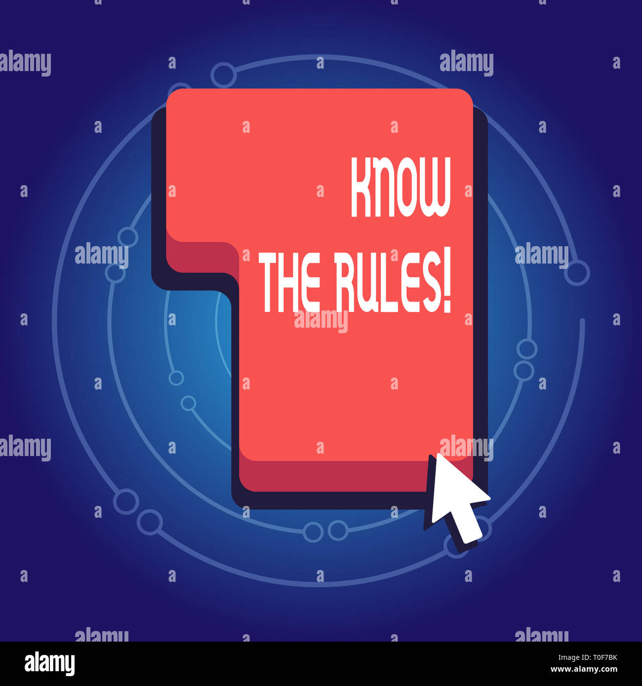 Text sign showing Know The Rules. Business photo showcasing set ...