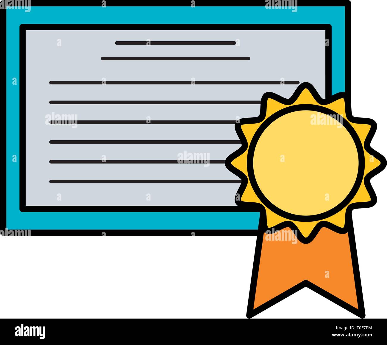 graduation certificate with medal vector illustration design Stock ...