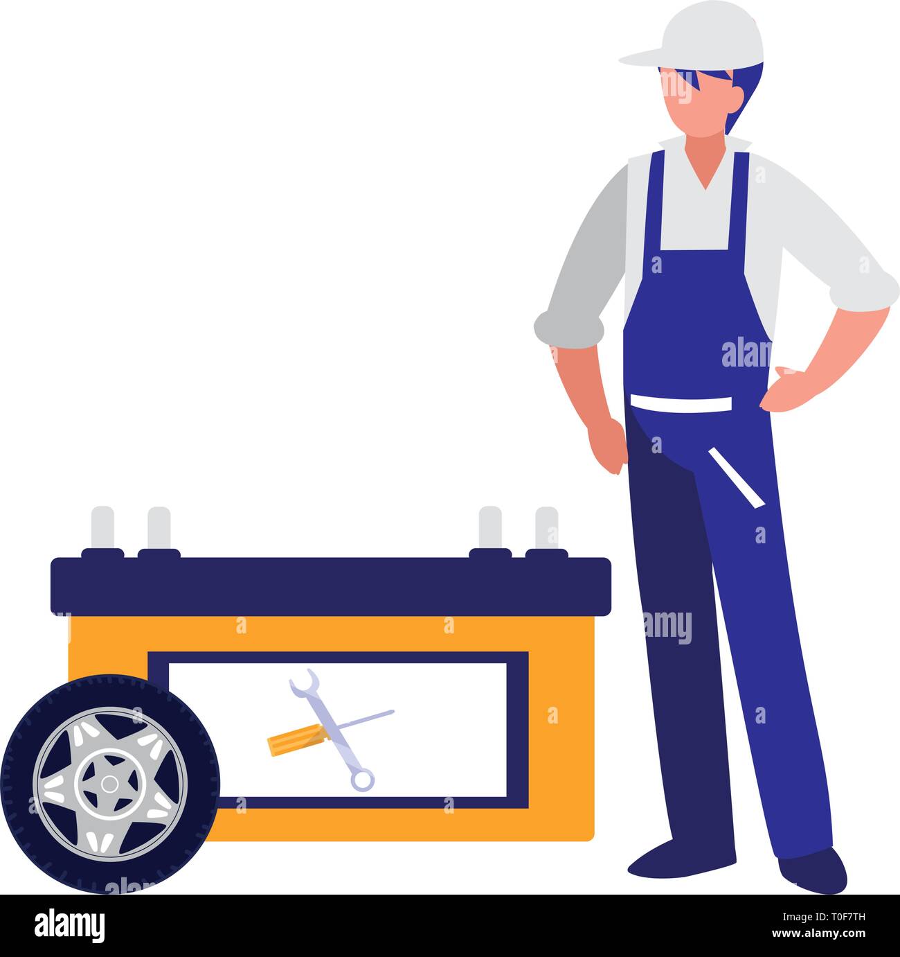 Cartoon illustration man workman pneumatic hi-res stock photography and ...