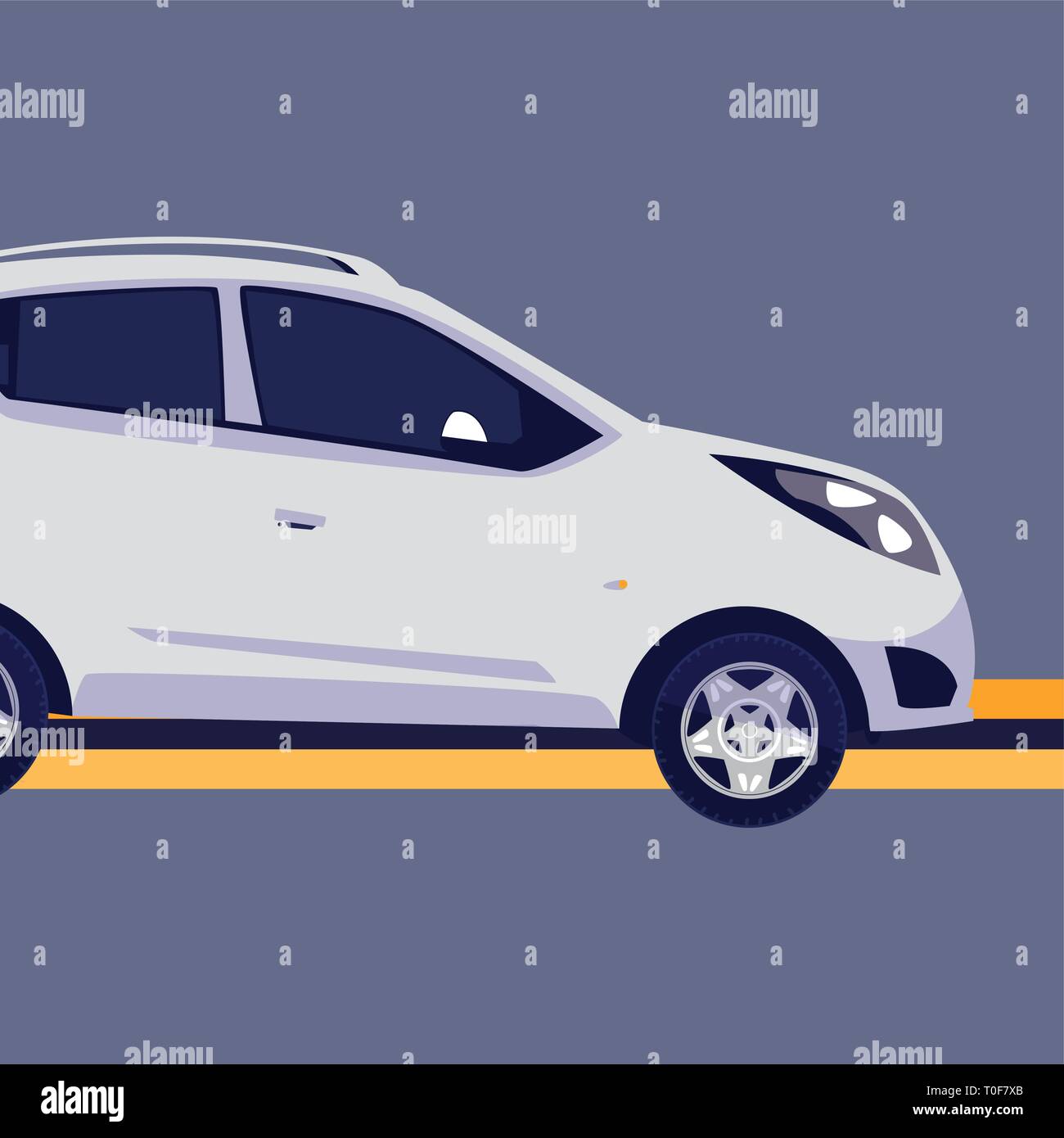 car vehicle in platform mechanical workshop vector illustration design ...