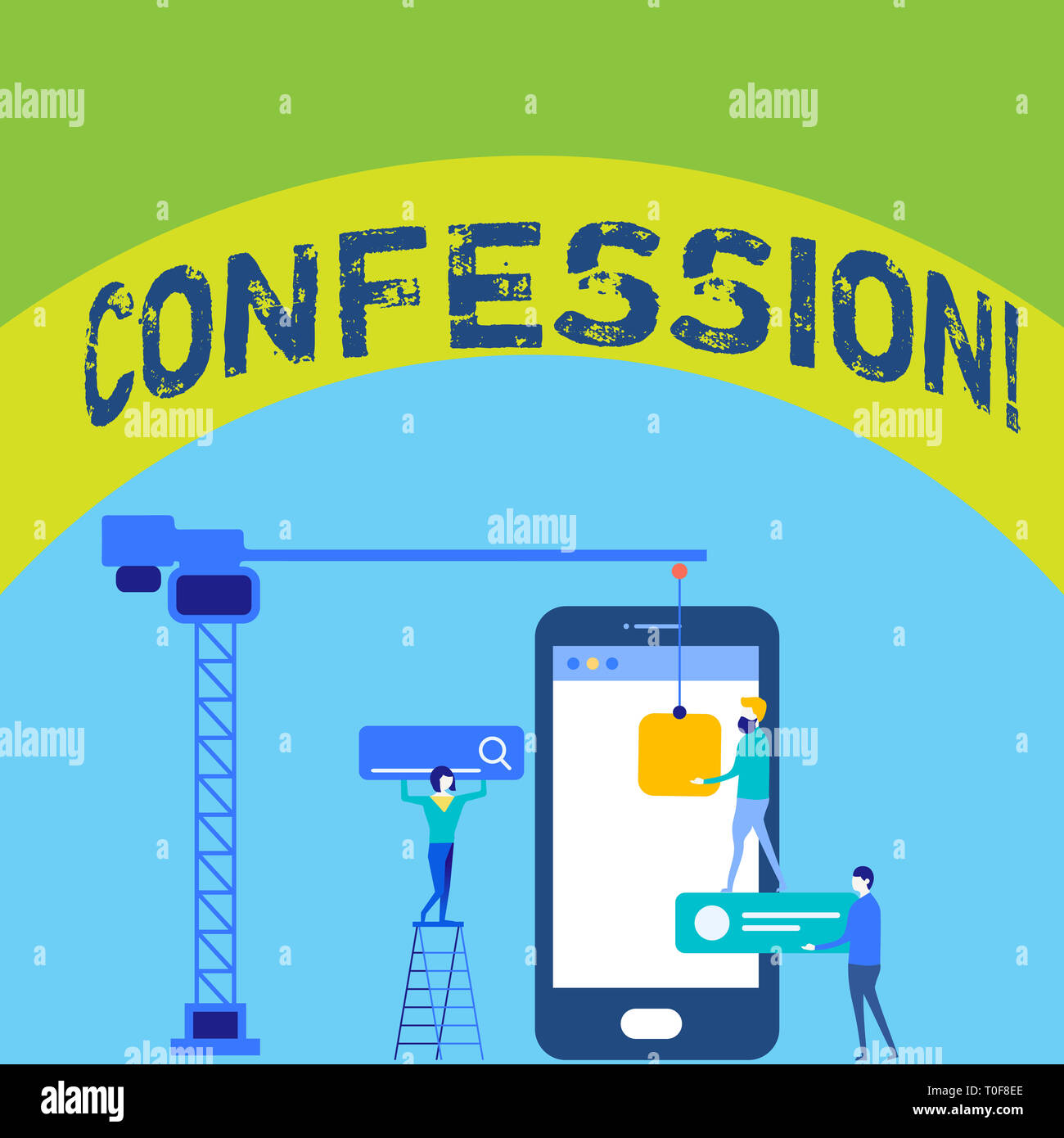 Writing note showing Confession. Business concept for Admission ...