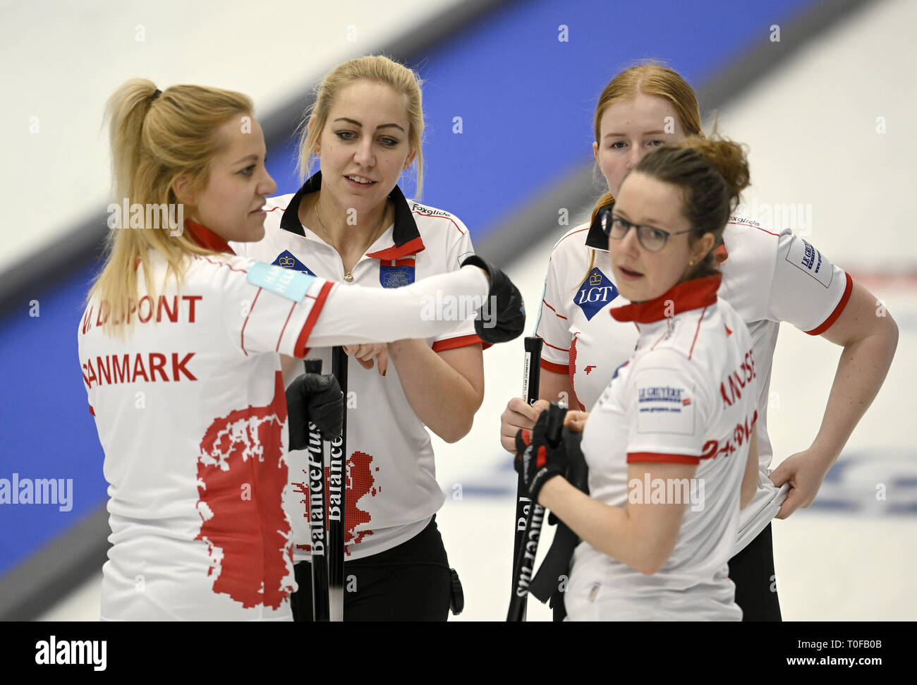 Silkeborg, Denmark. 19th Mar, 2019. Team Denmark in action during the ...