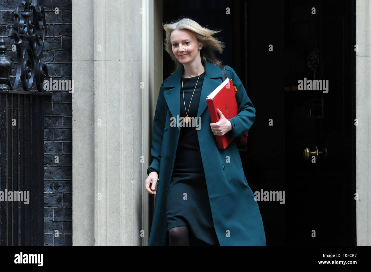London, UK. 19th Mar 2019. Liz Truss. Cabinet member politicians leave ...