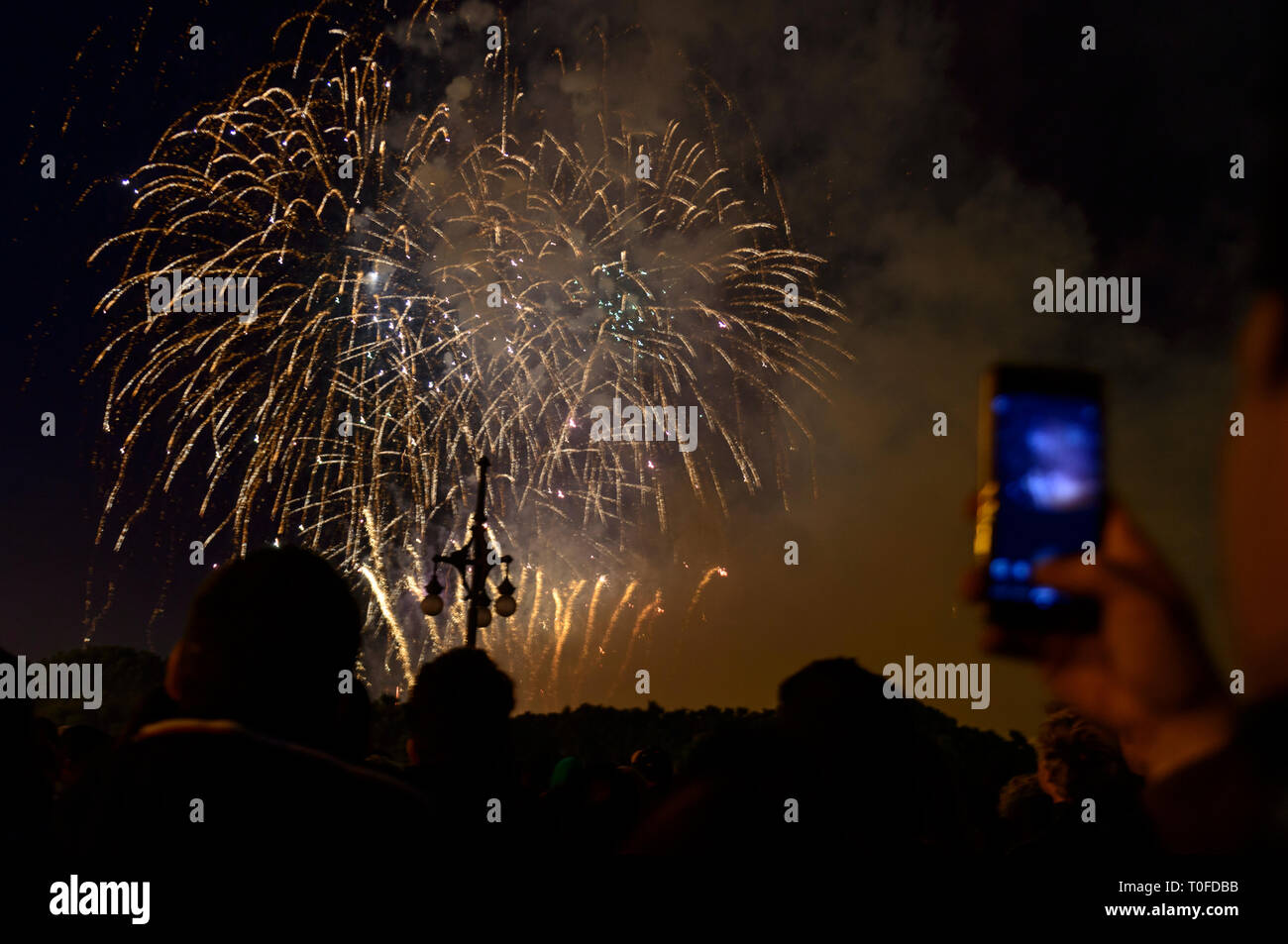 Fallas valencia night fireworks hi-res stock photography and images - Alamy