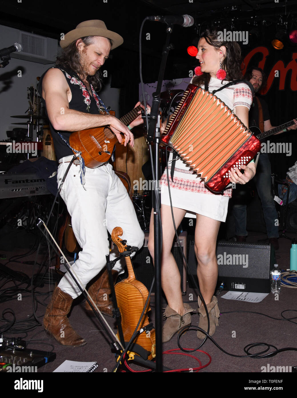 March 15, 2019 - DAVID WAX and SUZ SIEZAK of the band DAVID WAX MUSEUM ...