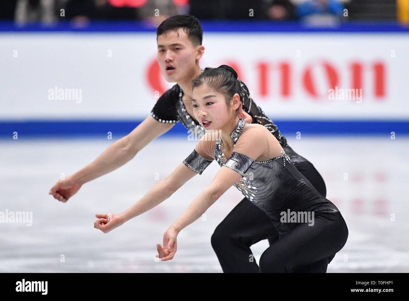 Saitama, Japan. 20th Mar, 2019. Ryom Tae Ok & Kim Ju Sik (PRK) Figure ...
