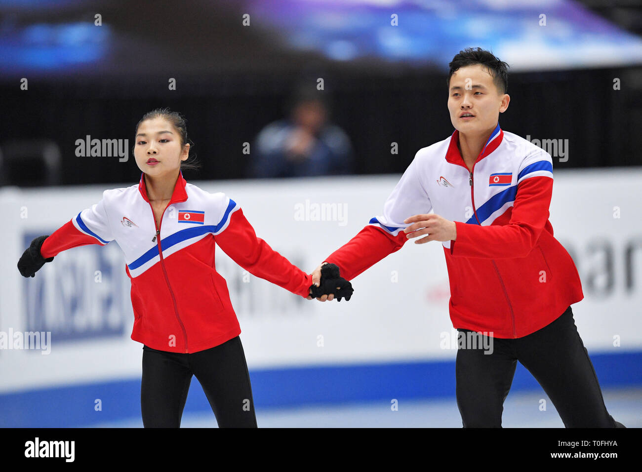 Saitama, Japan. 20th Mar, 2019. Ryom Tae Ok & Kim Ju Sik (PRK) Figure ...