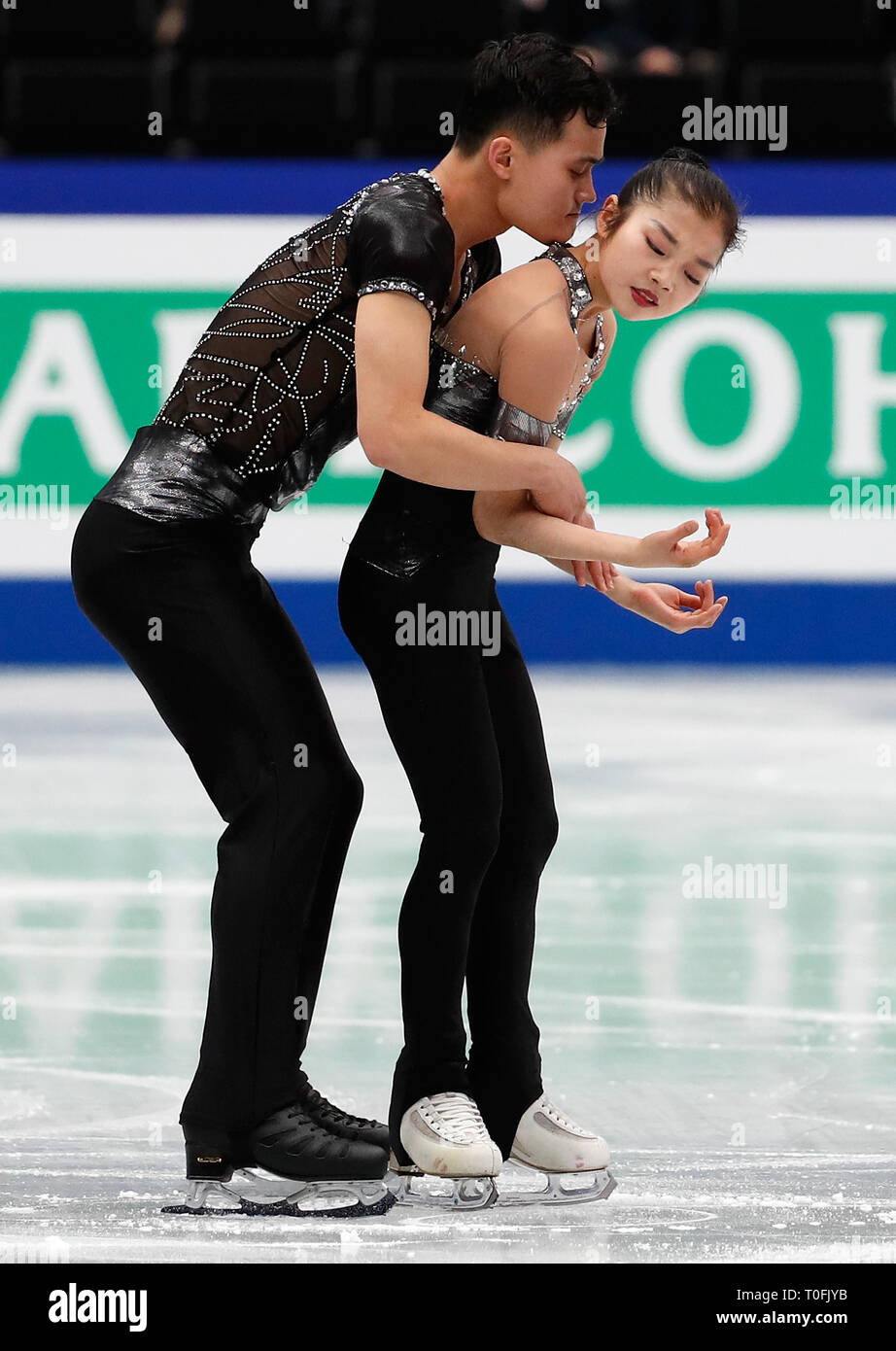 Saitama, Japan. 20th Mar, 2019. Ryom Tae Ok (R) and Kim Ju Sik of the ...